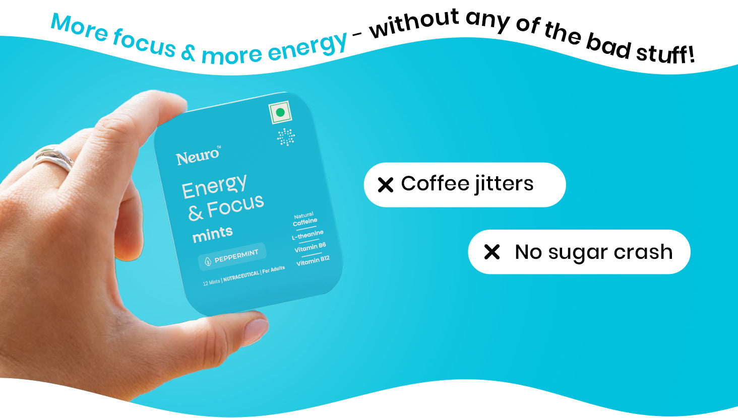 Neuro Energy & Focus Caffeine Mints - Peppermint – Neurogum India